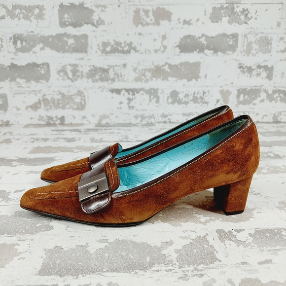 Coach | Shoes | Coach Brown Suede Leather Slip On Buckle Detail Pointy ...